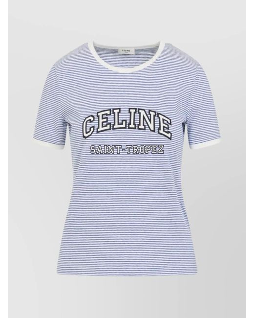 Celine Saint Tropez 70's Striped T-Shirt in Blue | Lyst