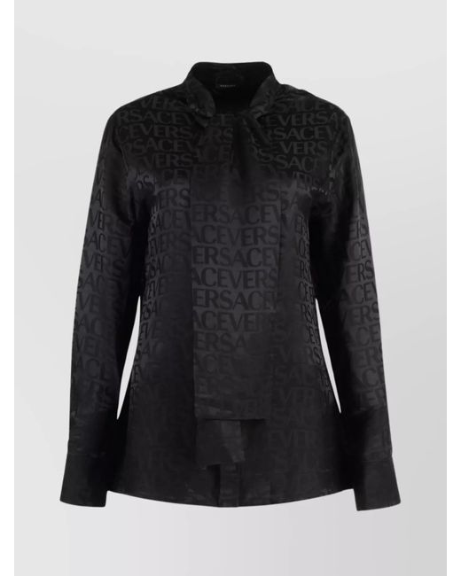 Versace Satin Blouse Printed Pattern in Black | Lyst UK