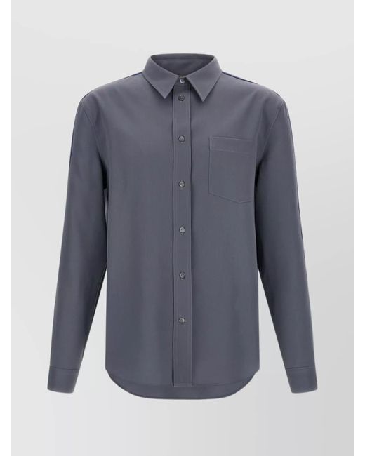Marni Wool Shirt With Button-Down Collar And Pocket in Blue for Men ...