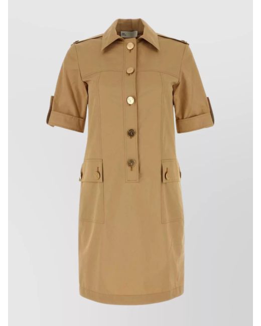 Tory Burch Utility-Inspired Cotton Shirt Dress in Natural | Lyst UK