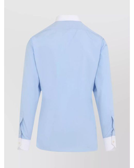 Tom Ford Long Sleeve Shirt Contrasting Collar in Blue for Men | Lyst UK