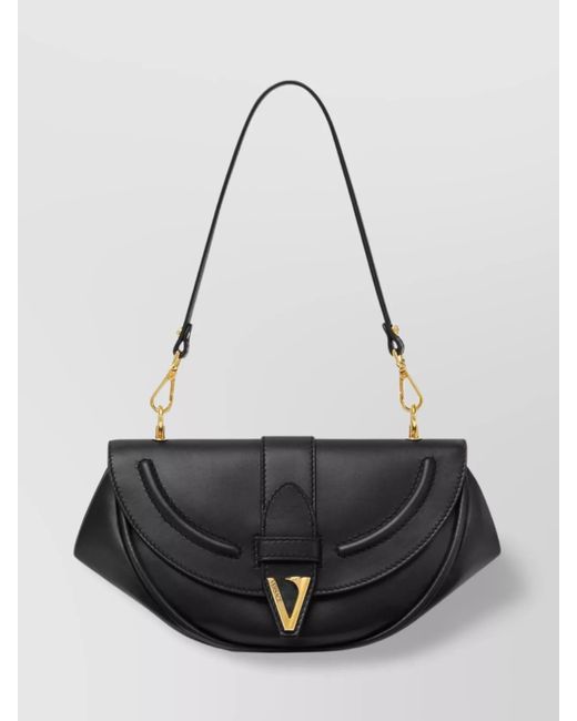 Versace Leather Strap Medium Bag in Black | Lyst UK