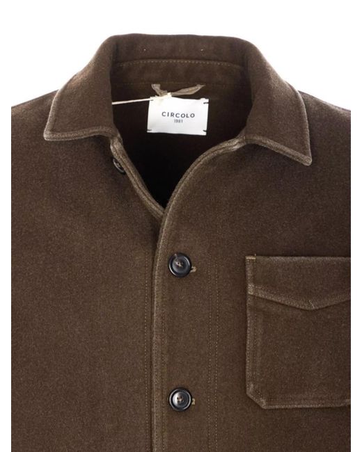 Circolo 1901 Long Sleeve Collared Jacket Pockets in Brown for Men | Lyst UK