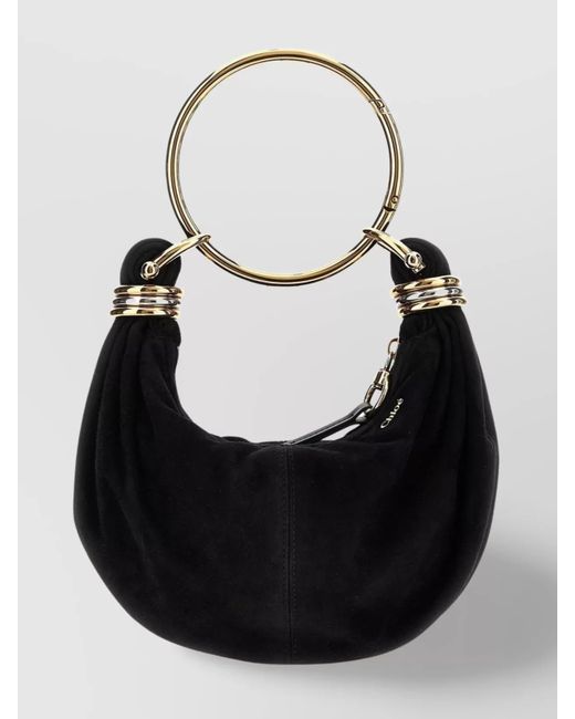 Chloé Mini Hobo Bag Bracelet Handle in Black | Lyst
