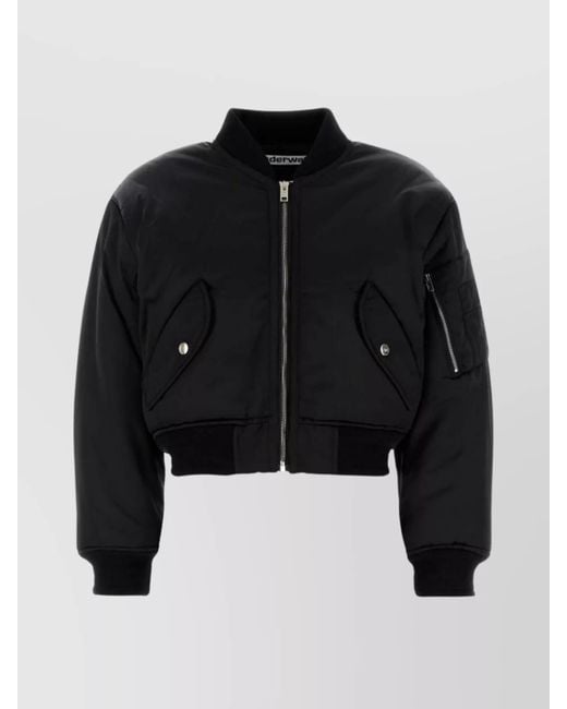 Alexander Wang Bomber Jacket Nylon Ribbed Cuffs in Black | Lyst