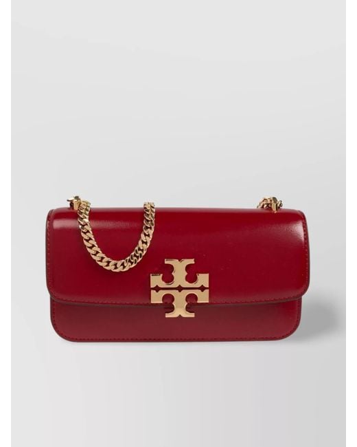 Tory Burch Eleanor Small Leather Shoulder Bag in Red | Lyst
