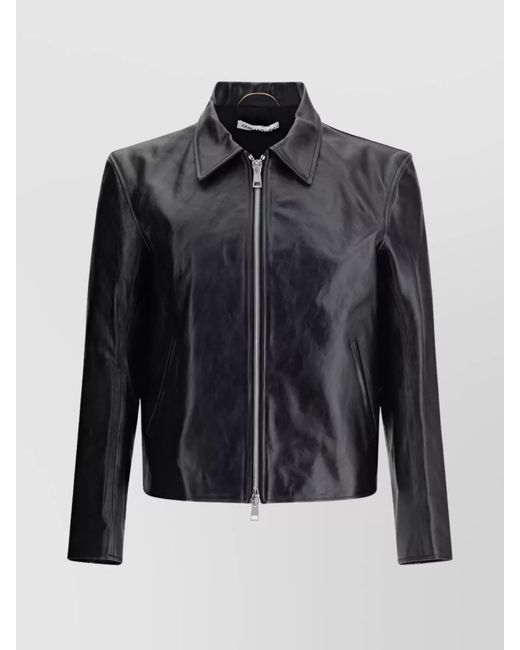 Our Legacy Clean Fit Leather Jacket in Black for Men | Lyst