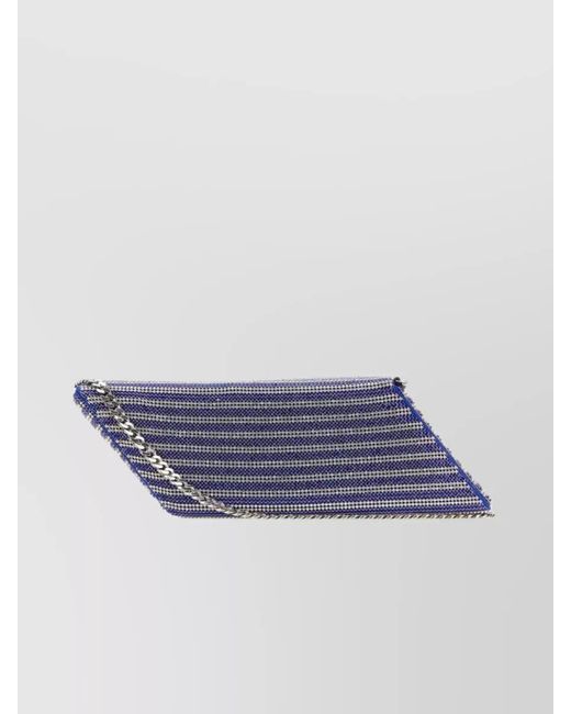 Kara Crystal Mesh Parallelogram Rhinestone Stripe Foldover Clutch in ...