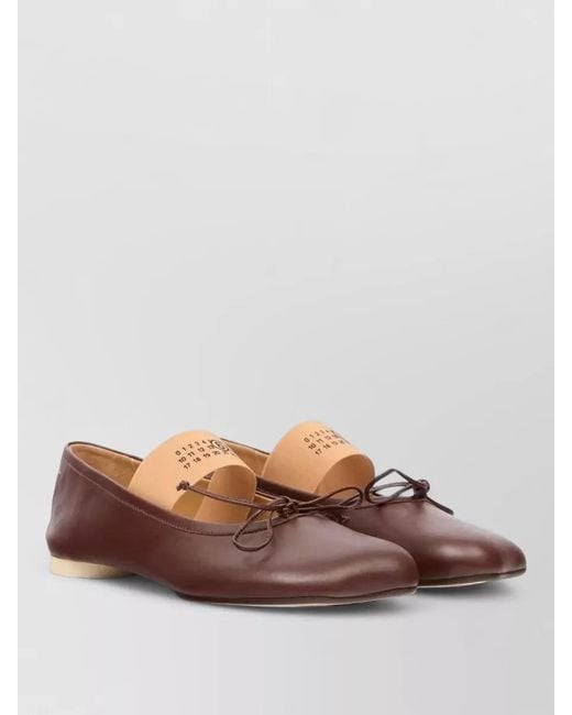 MM6 by Maison Margiela Leather Ballet Flats Anatomic Bow Detail in ...