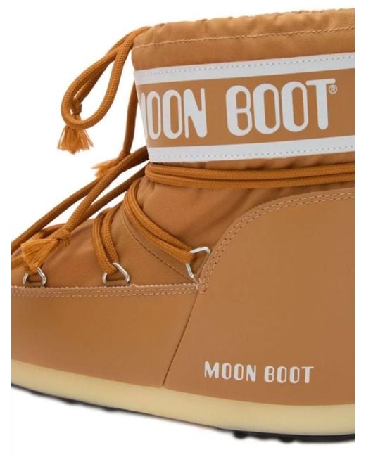 Moon Boot Low Nylon Ankle Boot Logo in Brown | Lyst UK