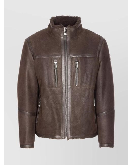 Belstaff Tundra Shearling Jacket High Collar in Brown for Men | Lyst UK