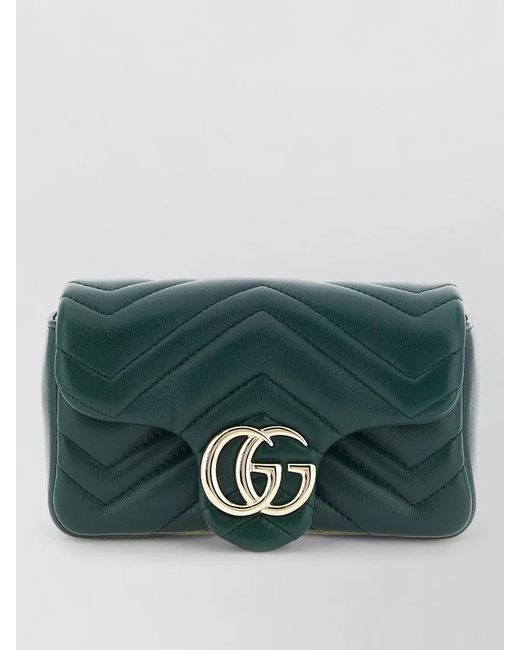 Gucci Gg Marmont Mini Chain Shoulder Bag in Green | Lyst UK
