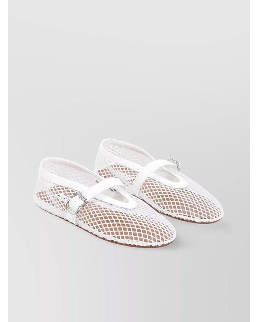 Alaïa Mesh Ballerina Flats in White | Lyst UK
