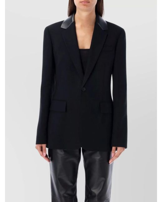Ralph Lauren Lace-Up Blazer Back Leather Collar in Blue | Lyst