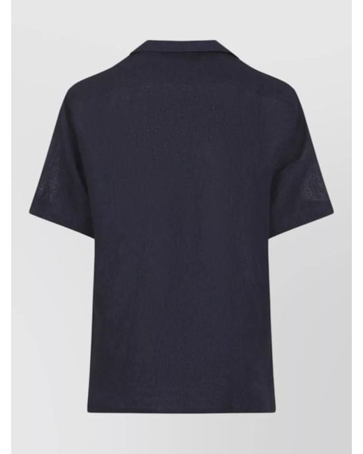 Brioni Cuban Collar Shirt Short Sleeve Design in Blue for Men | Lyst UK