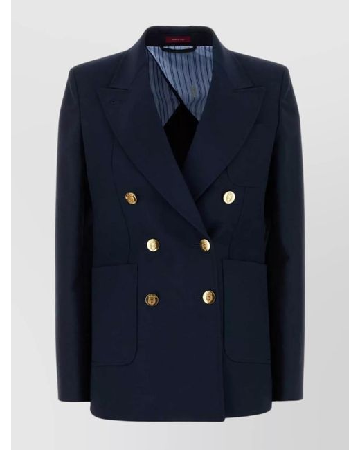 Gucci Blazer Double-Breasted-Tone Buttons in Blue | Lyst