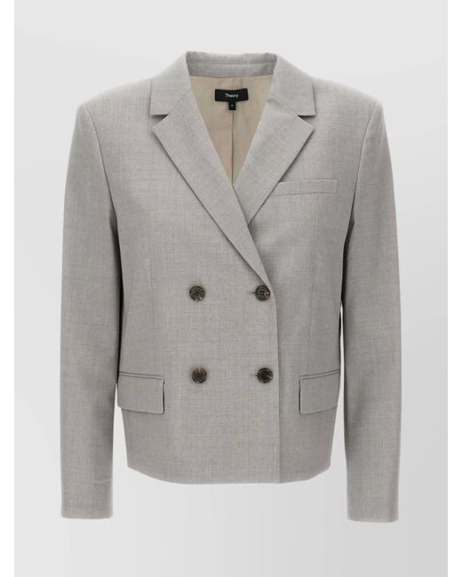 Theory Tailored Jacket With Double-Breasted Design in Gray | Lyst