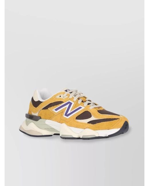 New Balance Chunky Sole Mesh Panels Suede Overlays Sneakers in Metallic ...