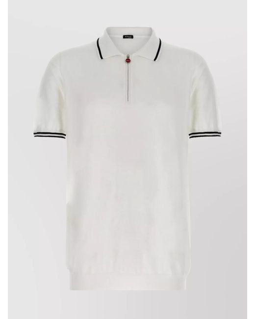 Kiton 'Ciro' Polo Shirt With Polo Collar in White for Men | Lyst UK