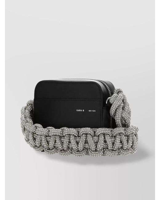 Kara Cobra Crossbody Bag Compact Design Embellished Strap in Gray | Lyst