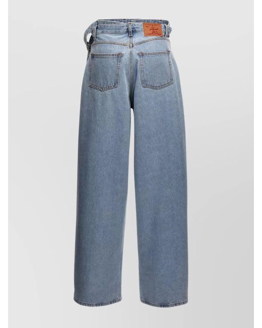 Y. Project High Waist Wide Leg Jeans With Belt Loops in Blue | Lyst UK