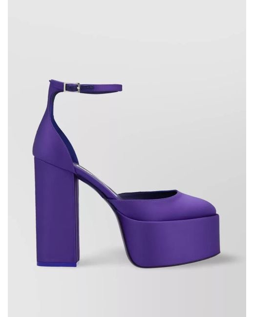 Paris Texas Block Heel Platform Pumps in Purple | Lyst