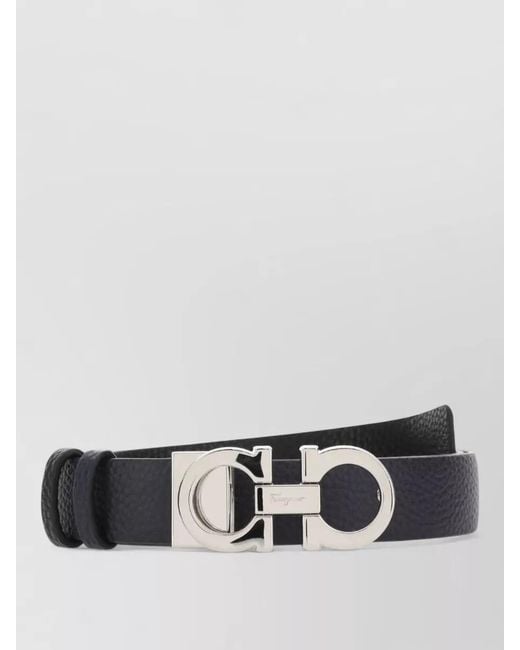 Ferragamo Adjustable Belts With Metal Buckle And Texture in Grey | Lyst UK
