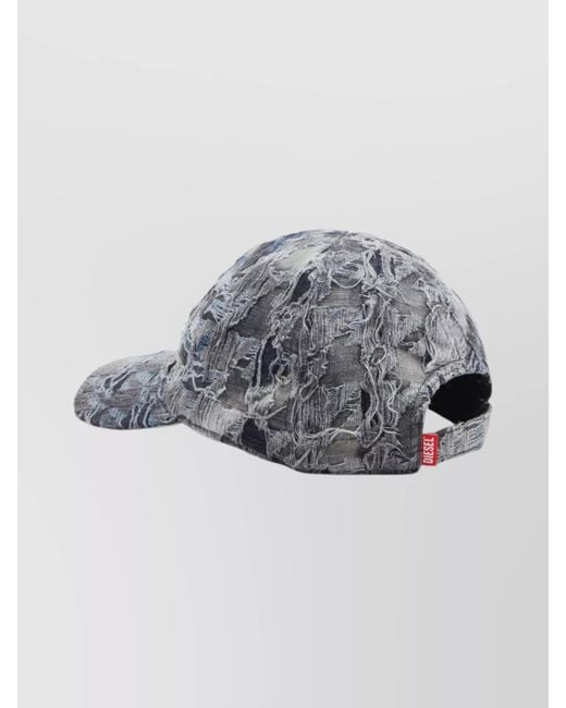 DIESEL Curved Brim Distressed Baseball Cap in Grey for Men | Lyst UK