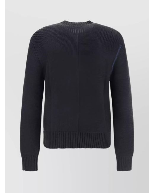 Burberry Knit Crew Neck Sweater in Blue for Men | Lyst UK