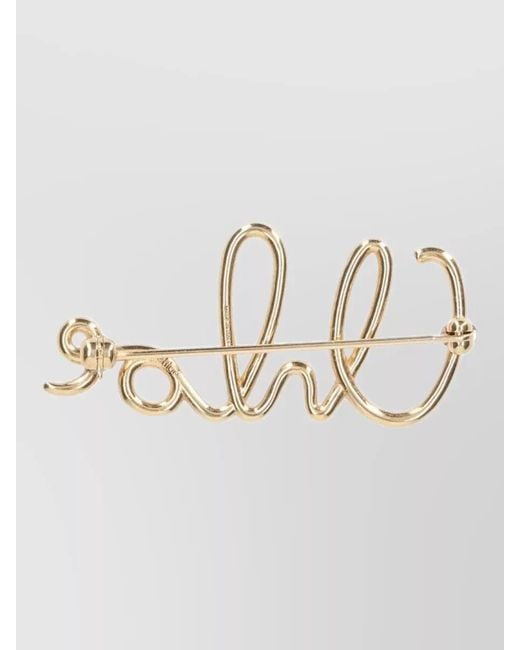 Chloé Script Logo Metal Brooch Pin Design in Metallic | Lyst UK