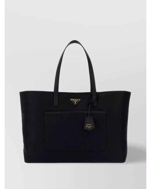 Prada Large Re-Edition 1978 Shopping Bag With Front Pocket in Black ...