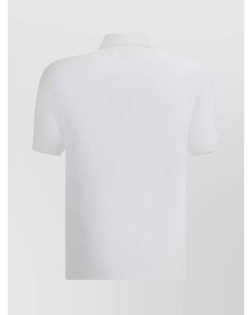 Brunello Cucinelli Ribbed Collar Polo Shirt With Piping Sleeves in ...