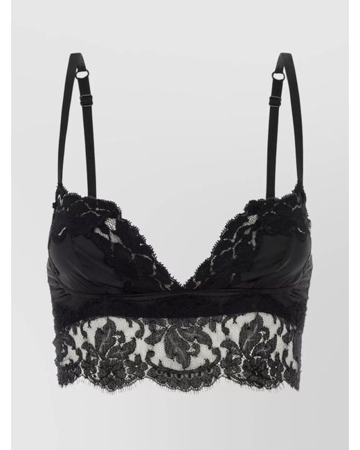 Dolce & Gabbana Stretch Satin Bra Lace Detailing in Black | Lyst