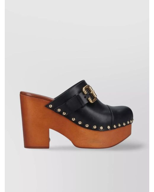 Chloé Studded Detailing Platform Mules | Lyst UK