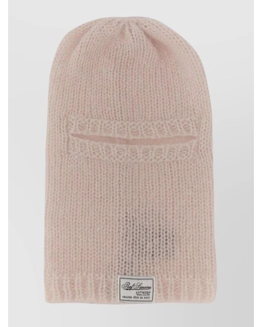Raf Simons Logo Knit Balaclava Soft Texture in Natural for Men | Lyst