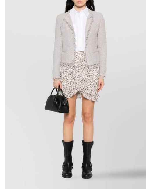 IRO Cotton Jacket With Textured Fabric And Frayed Edges in White | Lyst UK