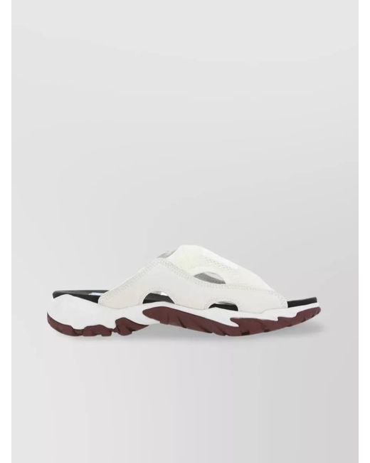 McQ Striae Open Toe Slippers With Mesh Panels in Metallic | Lyst