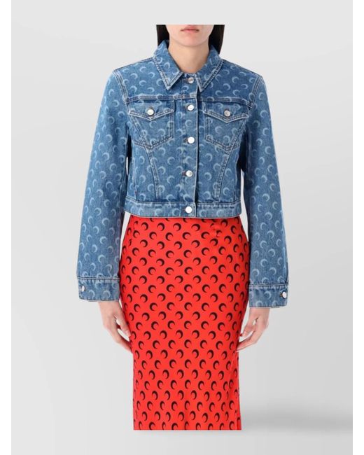 Marine Serre Laser Moon Denim Jacket Box in Blue | Lyst