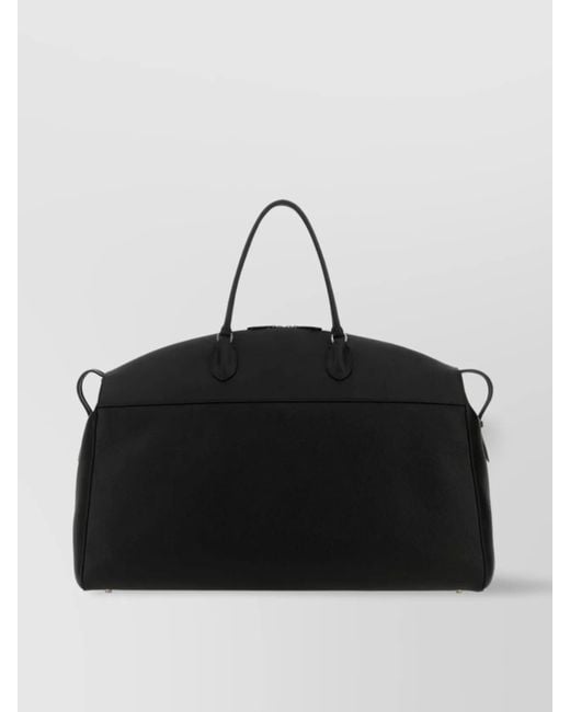 The Row George Leather Travel Bag in Black | Lyst
