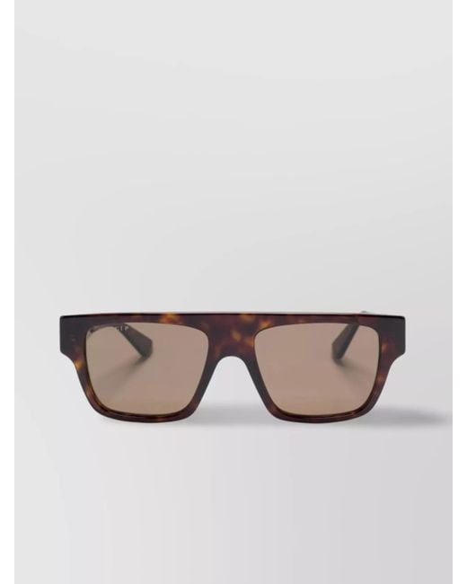 Gucci Rectangular Frame Sunglasses Tortoiseshell Pattern | Lyst