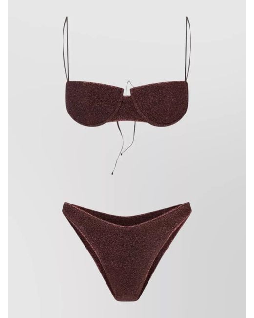 Oséree Glitter Finish High Cut Leg Coverups in White | Lyst UK