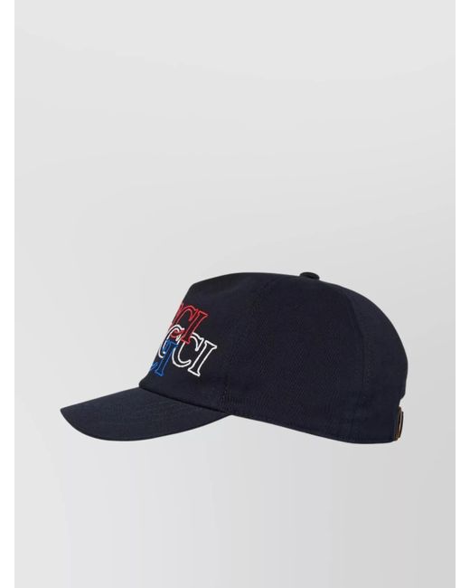 Gucci Embroidered Curved Brim Baseball Cap in Blue for Men | Lyst