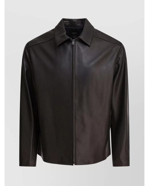 Vince Collared Long Sleeves Smooth Finish Jackets in Black for Men ...