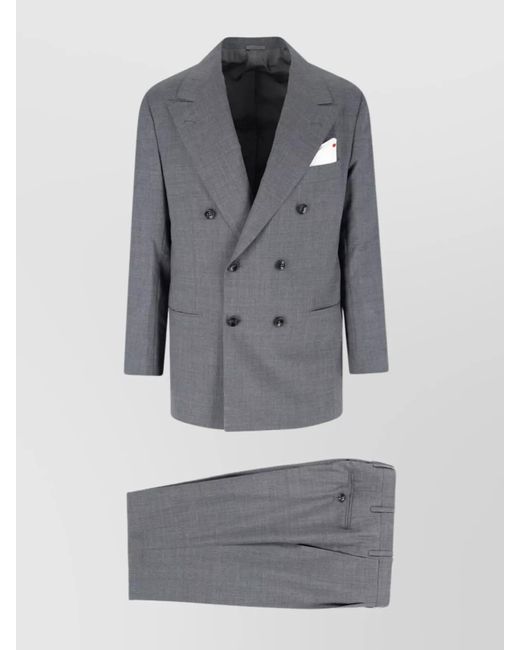 Kiton Tailored Suit Double-Breasted Design in Gray for Men | Lyst