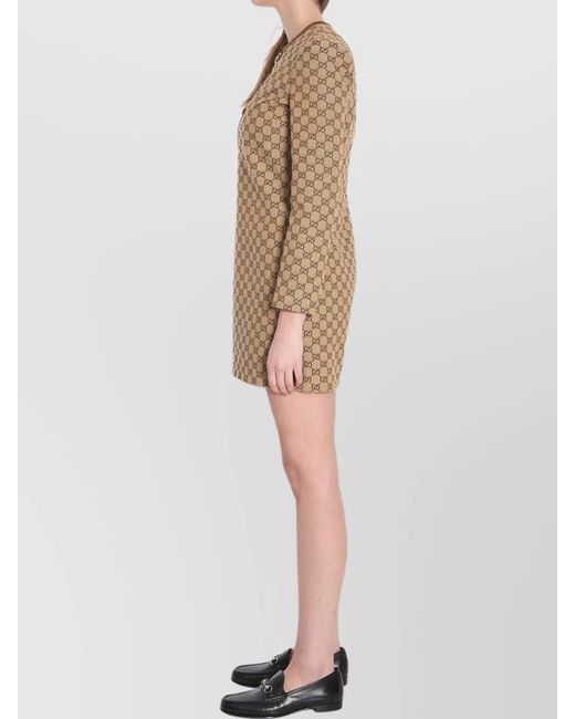 Gucci Gg Mini Dress Horsebit in Natural | Lyst UK