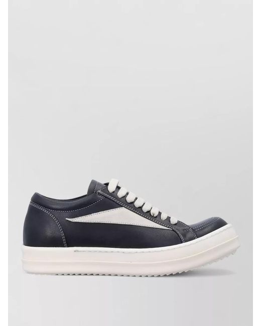 Rick Owens Archive Leather Low Top Sneakers Rubber Sole in Blue | Lyst UK