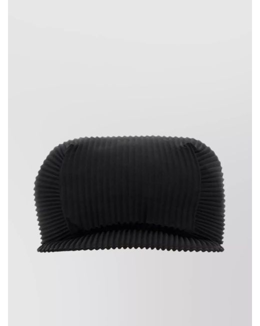 Homme Plissé Issey Miyake Ribbed Texture Curved Brim Baseball Cap in ...