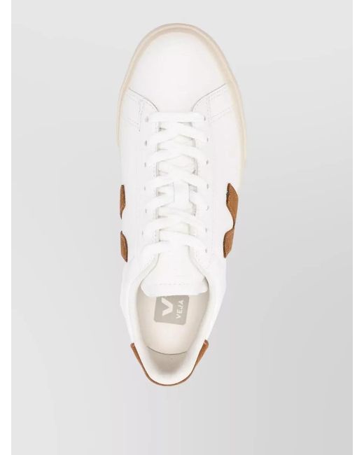 Veja Low Top Sneakers Contrast Heel Tab Rubber Sole in Natural | Lyst UK
