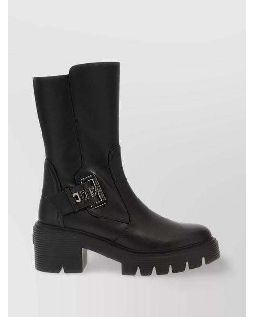 Stuart Weitzman Leather Soho Boots in Black | Lyst UK