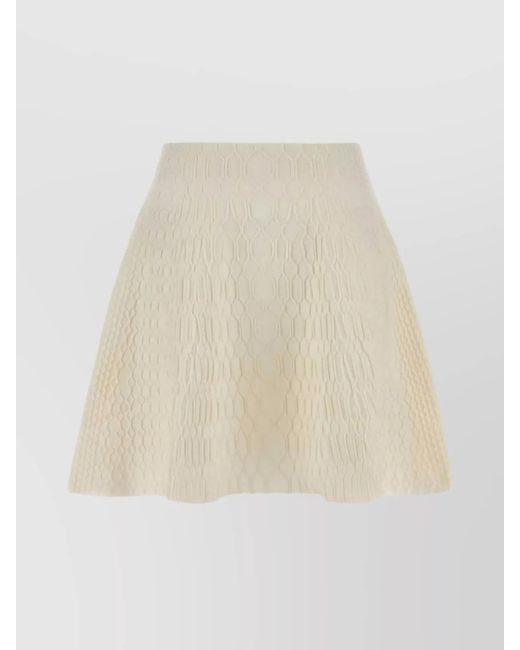 Balmain Crocodile Texture Flare A-Line Skirt in Natural | Lyst UK
